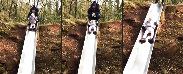 Auf der Rutsche geht die Post ab - Lustige Videos auf Chilloutzone